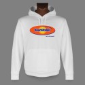 Sweatshirt blanc à capuche - Neuchâtelois, c'est de la dynamite